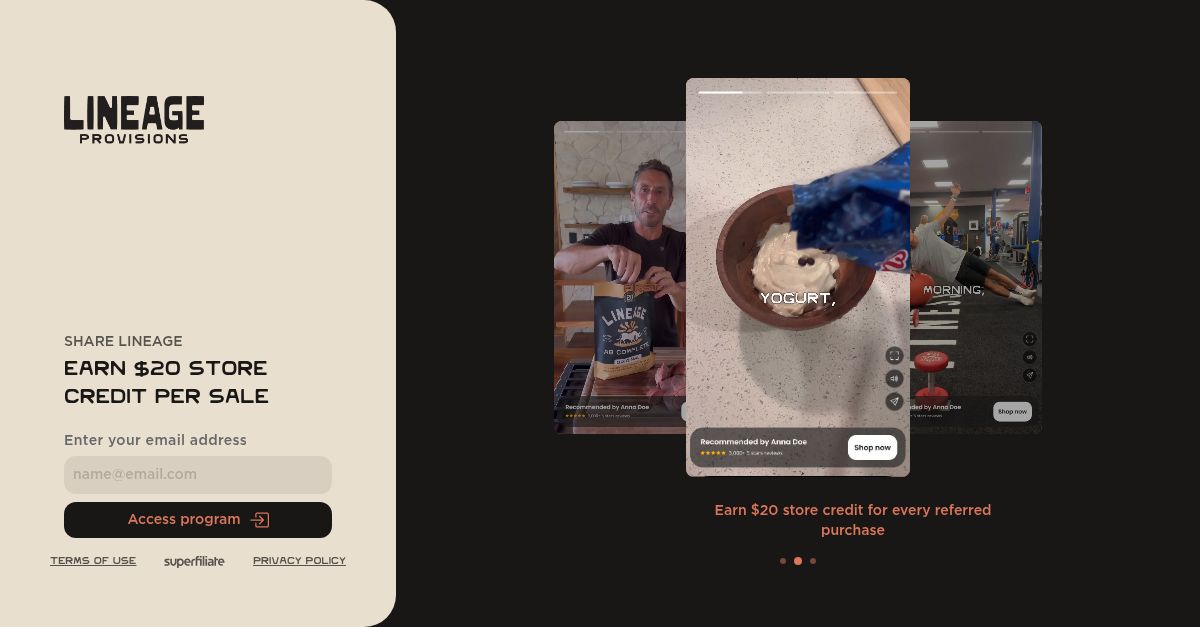 Lineage Provisions | Portal